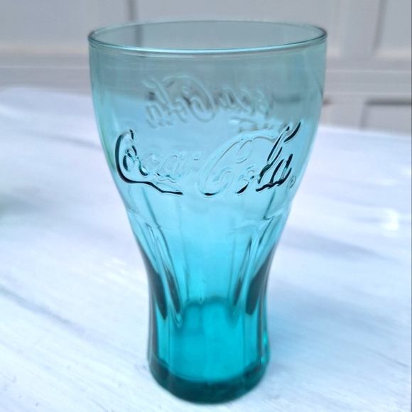 Dining | Coca Cola Glass Vintage Rare Teal Color Drinking Classic Coke ...